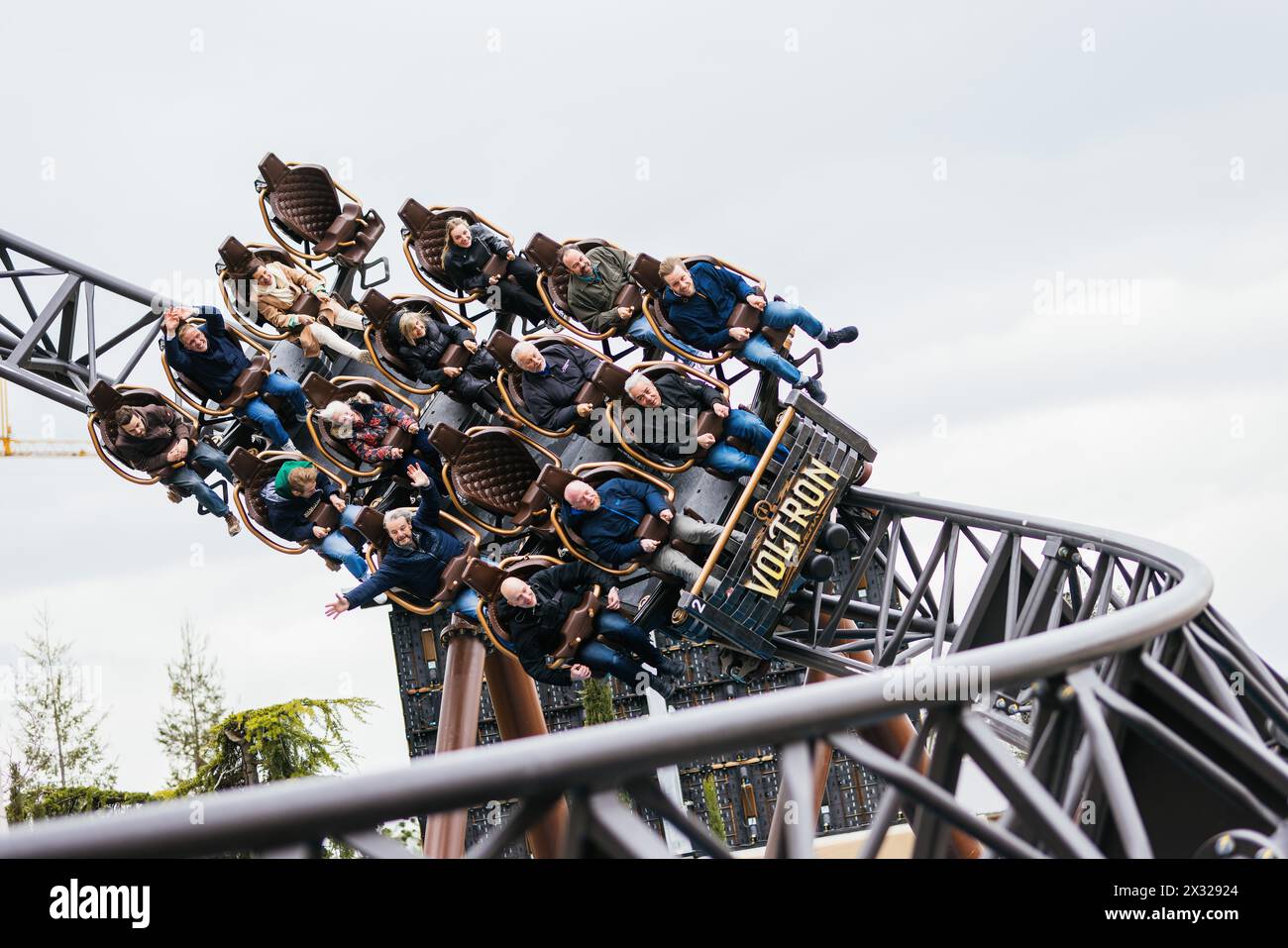 Rust, Germany. 24th Apr, 2024. Passengers ride the Voltron Nevera ...