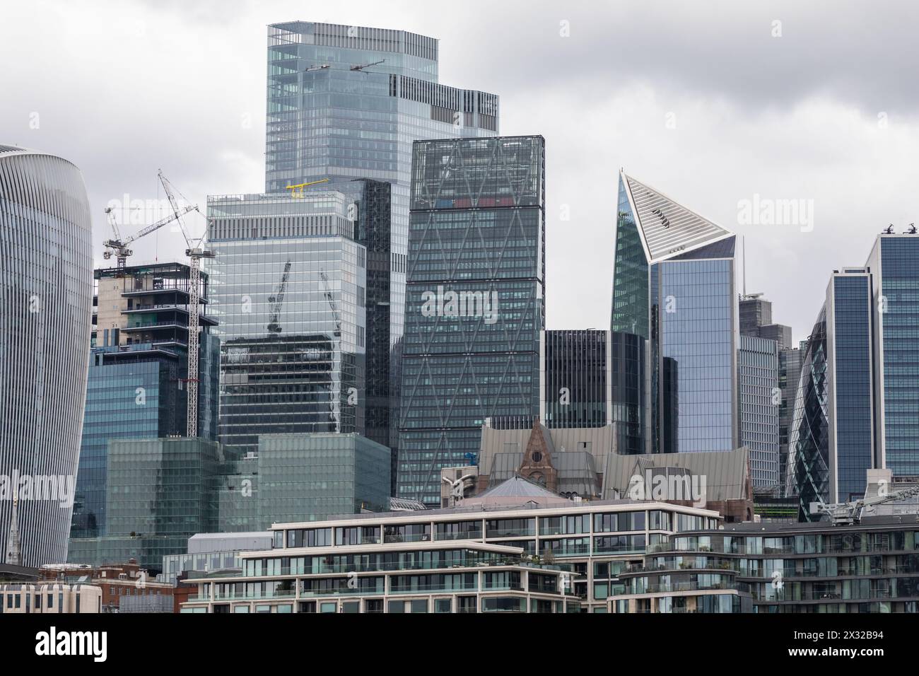 London Skyline near Tower Bridge Stock Photo - Alamy