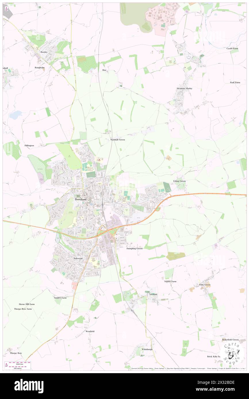 Map of dereham Cut Out Stock Images & Pictures - Alamy