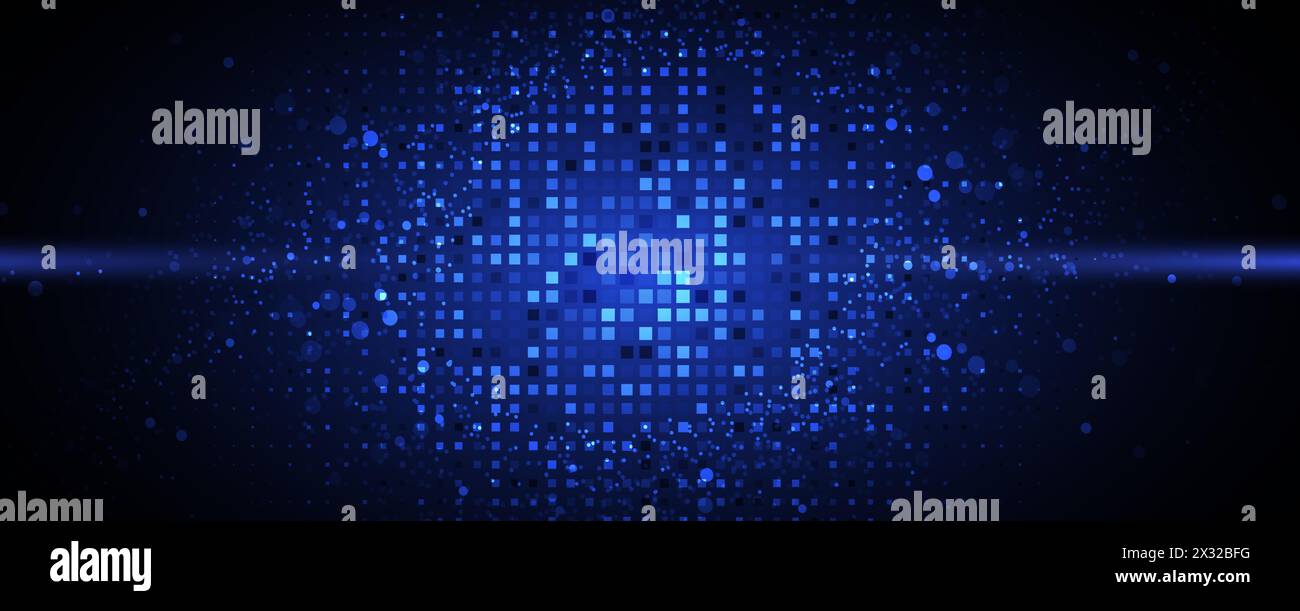 Abstract Technology Digital Circles of Particles. Futuristic Background. Big Data Visualization ...