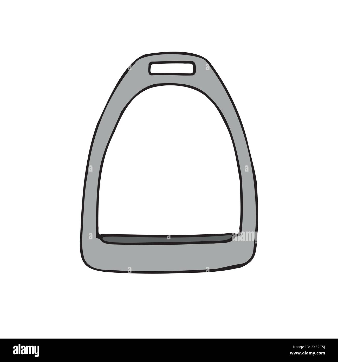 Vector hand drawn doodle sketch horse riding stirrup isolated on white ...