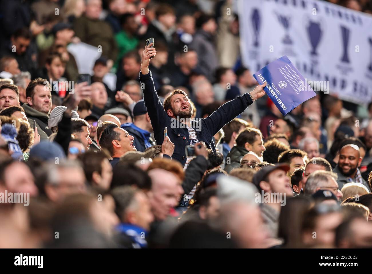 Chelsea Fan singing before the game- Manchester City v Chelsea, The ...