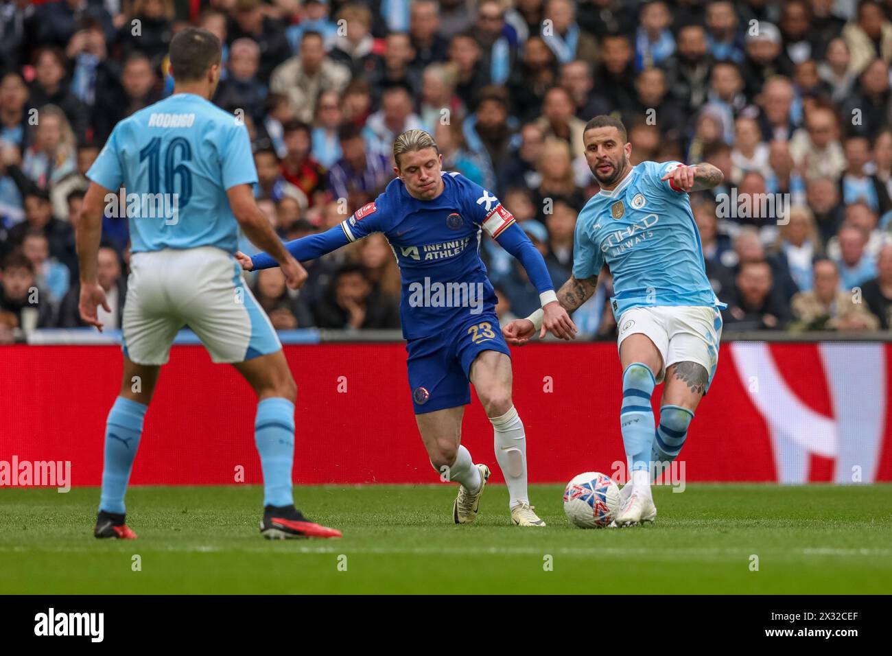 Kyle Walker Captain of Manchester City clearing under pressure from ...