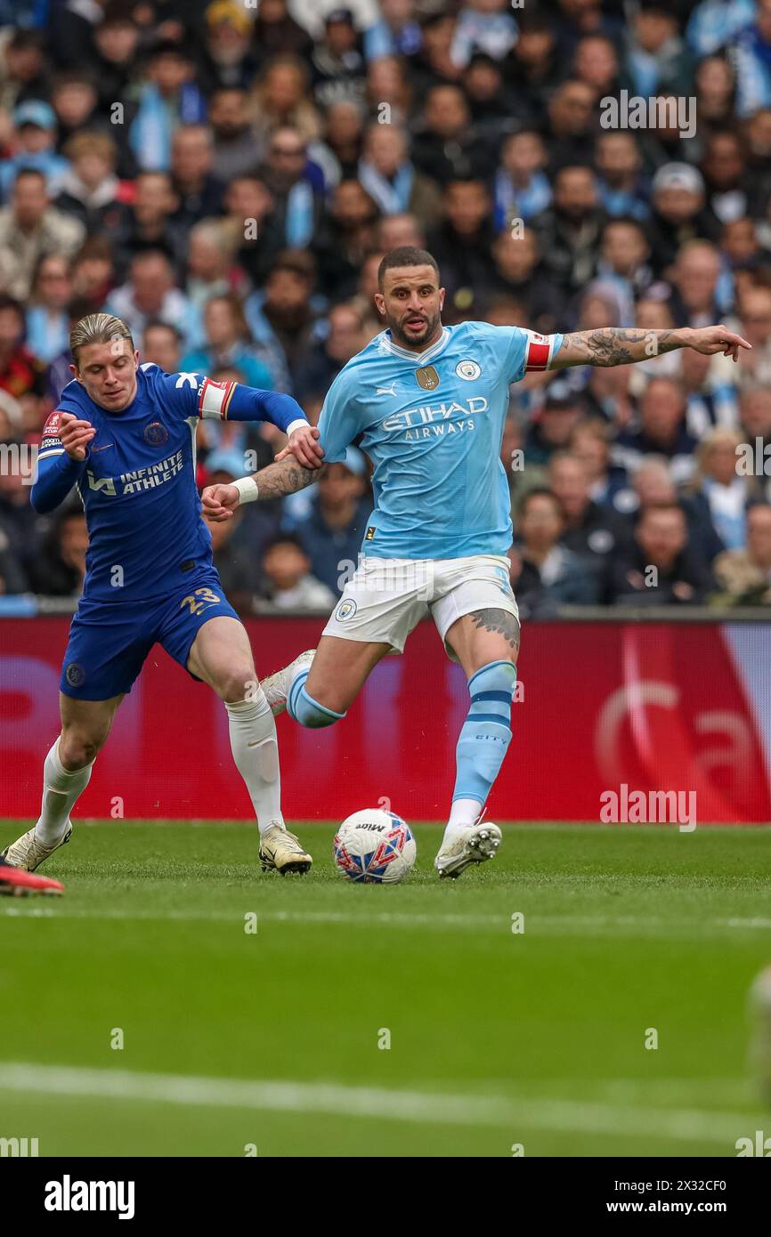 Kyle Walker Captain of Manchester City clearing under pressure from ...