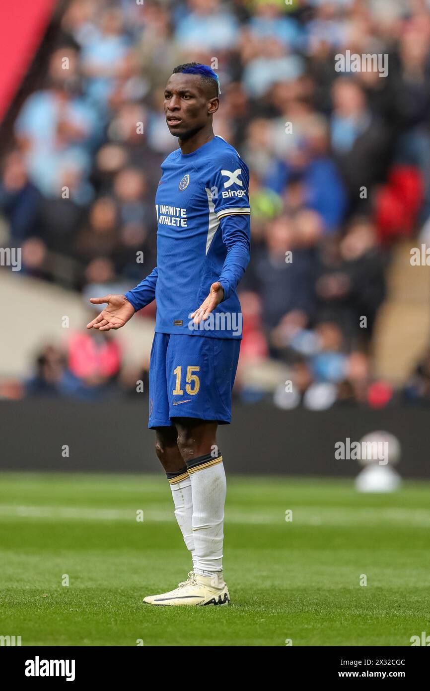 Nicolas Jackson of Chelsea- Manchester City v Chelsea, The Emirates FA ...