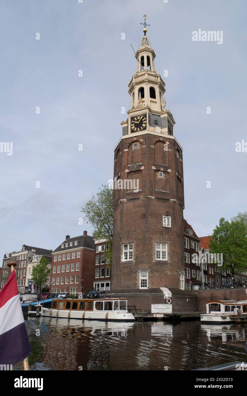 Dutch Zaandam Clock Tower in Zaanse Schans area of Amsterdam city ...