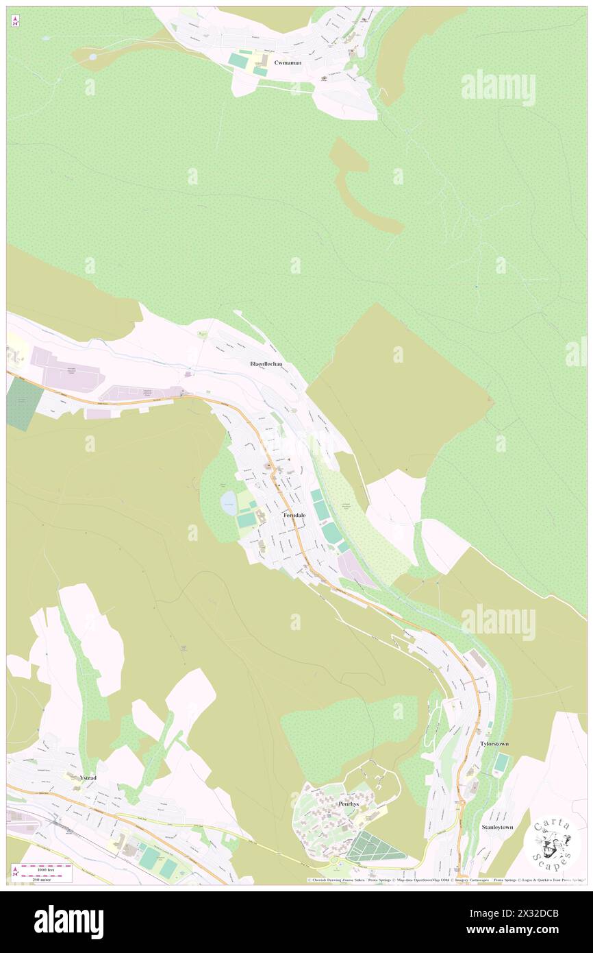 Rhondda map hi-res stock photography and images - Alamy