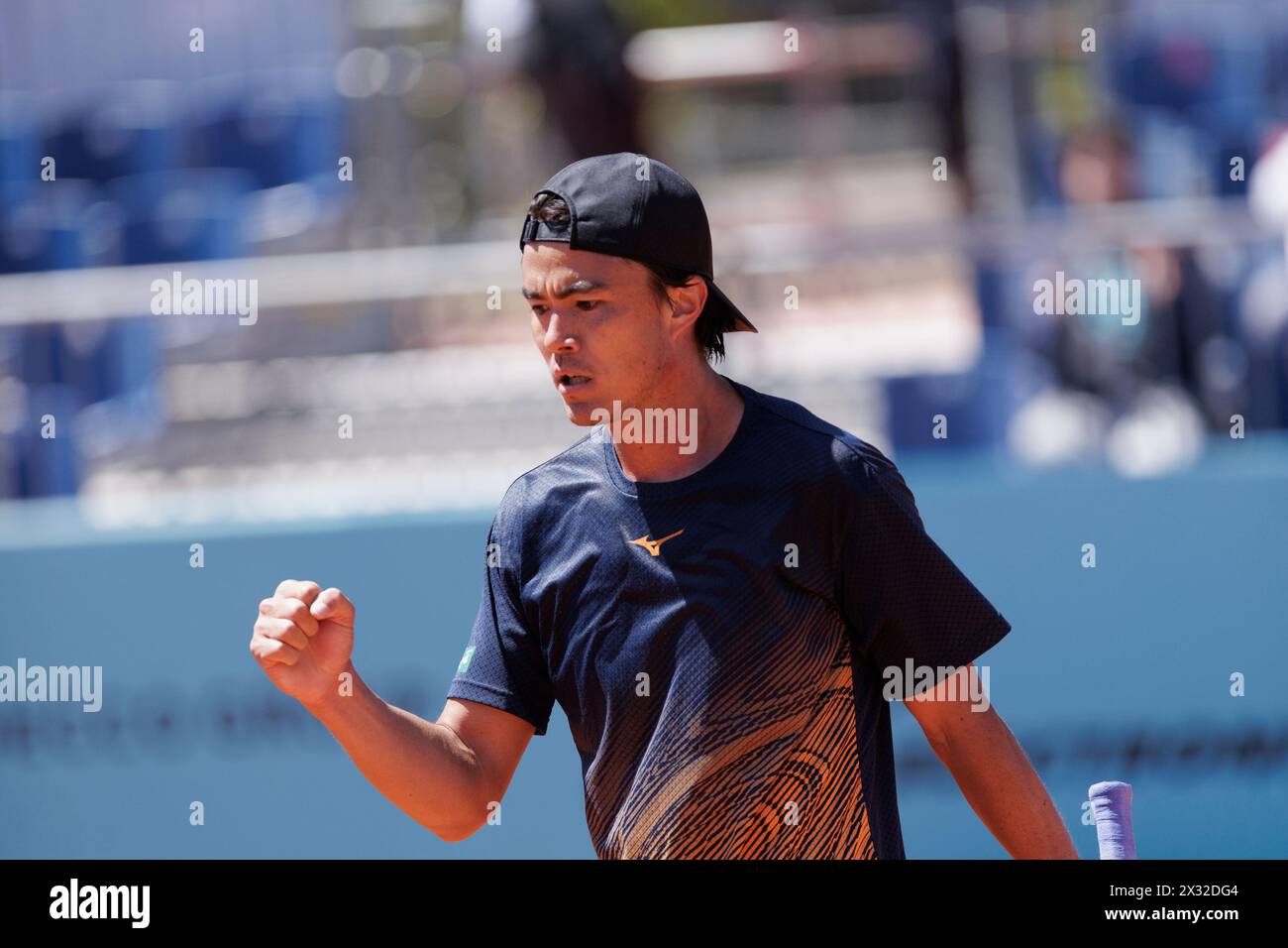 MADRID, SPAIN - APRIL 24: Taro Daniel of Japon celebrates during their ...