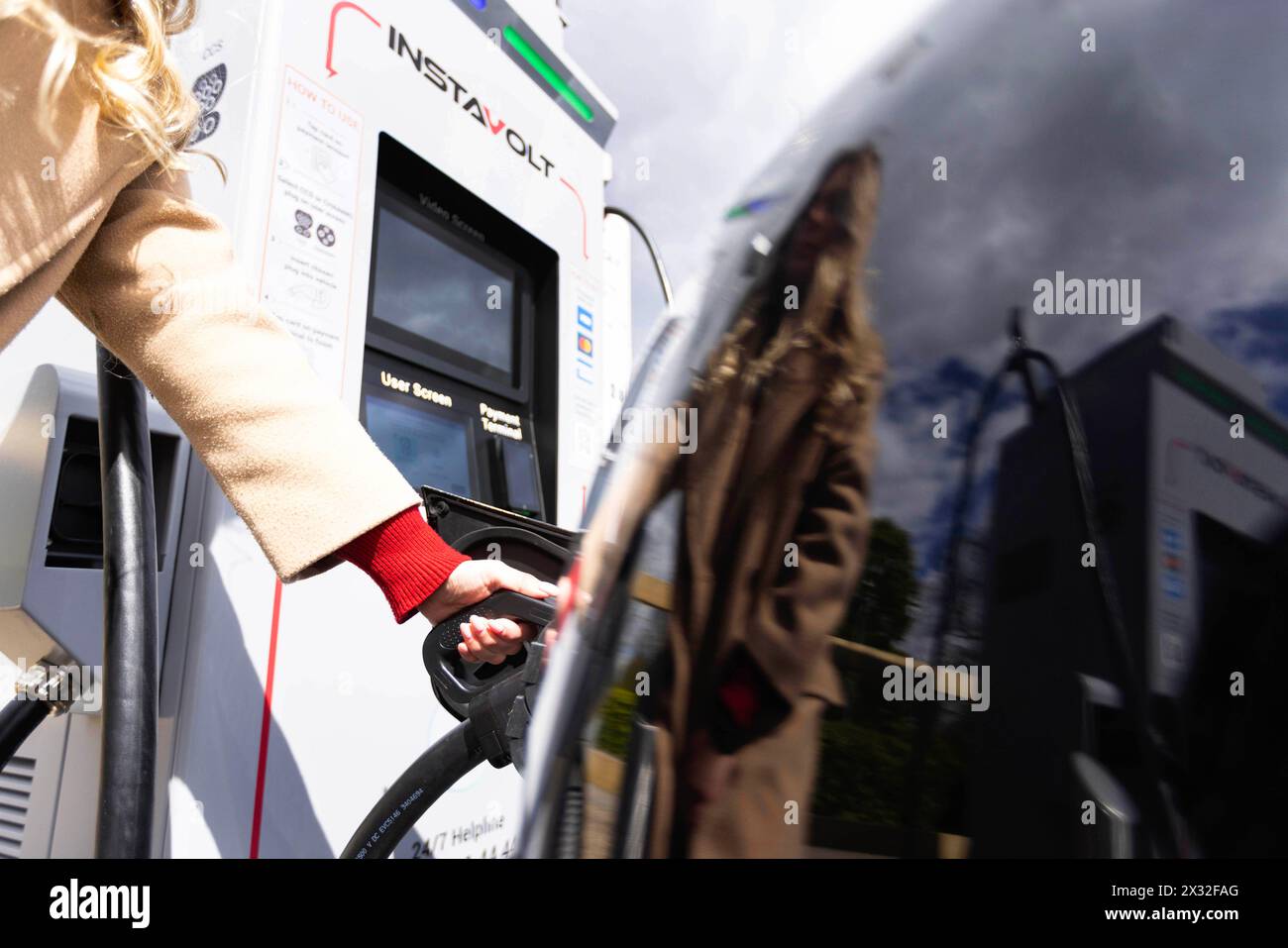 EDITORIAL USE ONLY The launch of InstaVolt's largest ultra-rapid electric vehicle (EV) charging ...