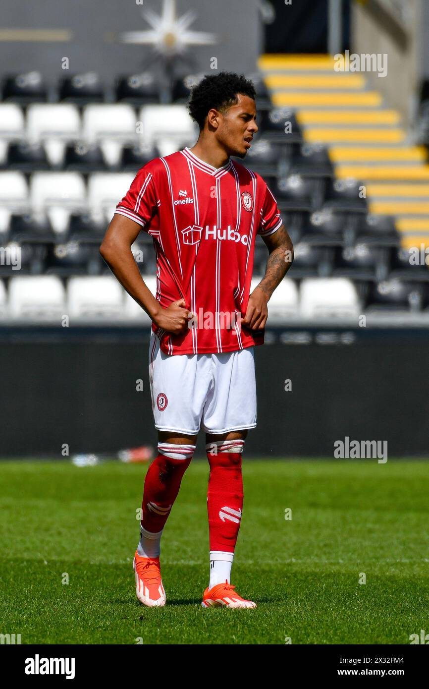 Swansea, Wales. 20 April 2024. Marley Rose of Bristol City during the Under 21 Professional ...