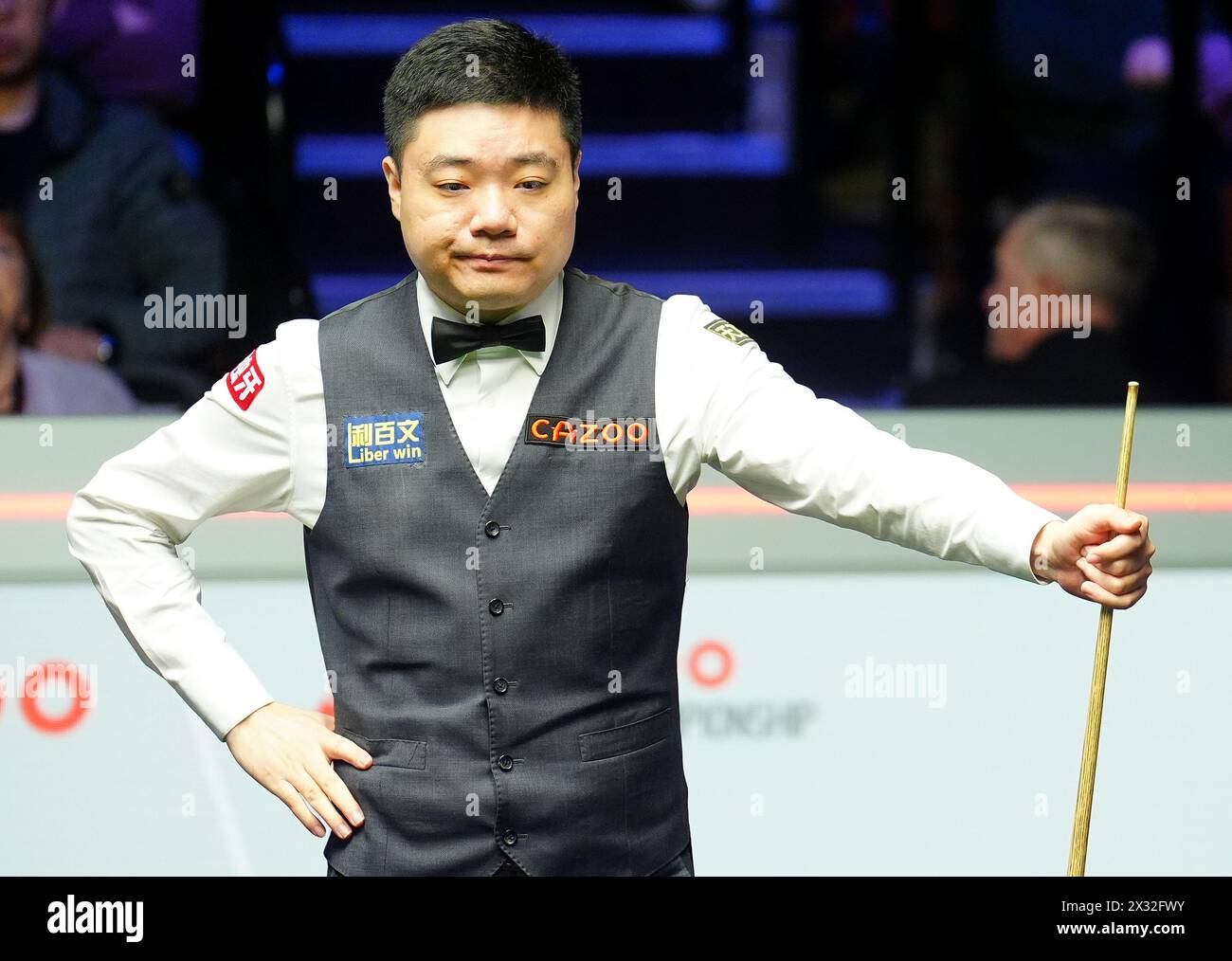 Ding Junhui reacts during their match against Jack Lisowski (not ...