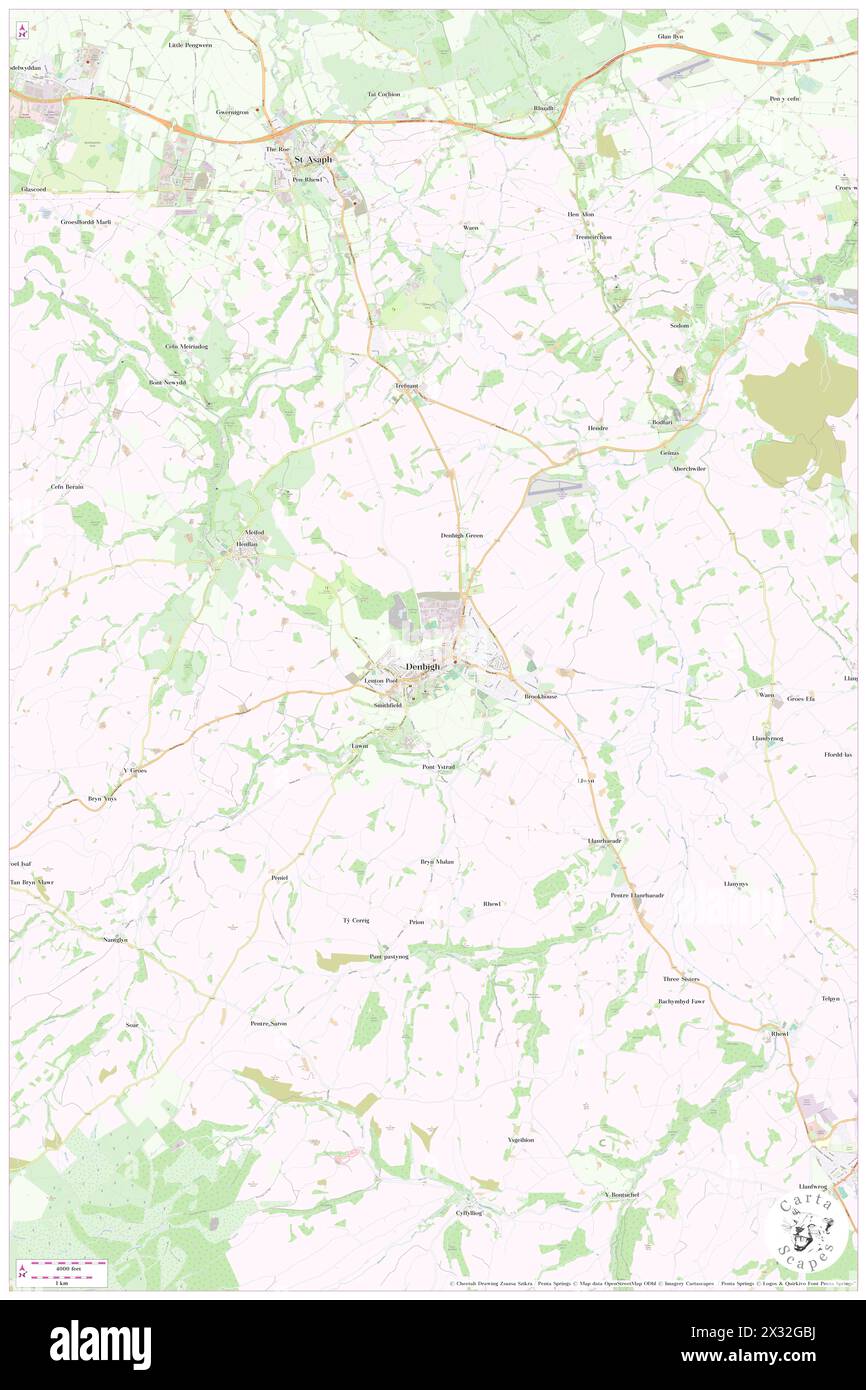 Map of denbigh hi-res stock photography and images - Alamy