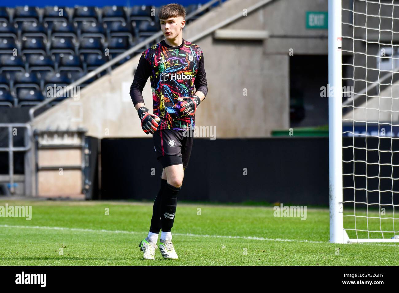 Swansea, Wales. 20 April 2024. Goalkeeper Jack Witchard of Bristol City ...