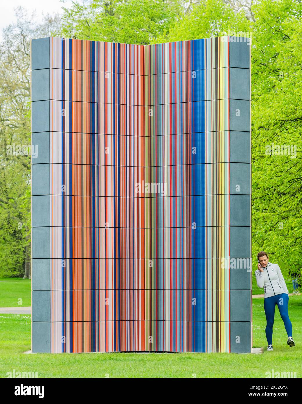 London, UK. 24th Apr, 2024. STRIP-TOWER (2023) by Gerhard Richter (aged 92) near to Serpentine ...