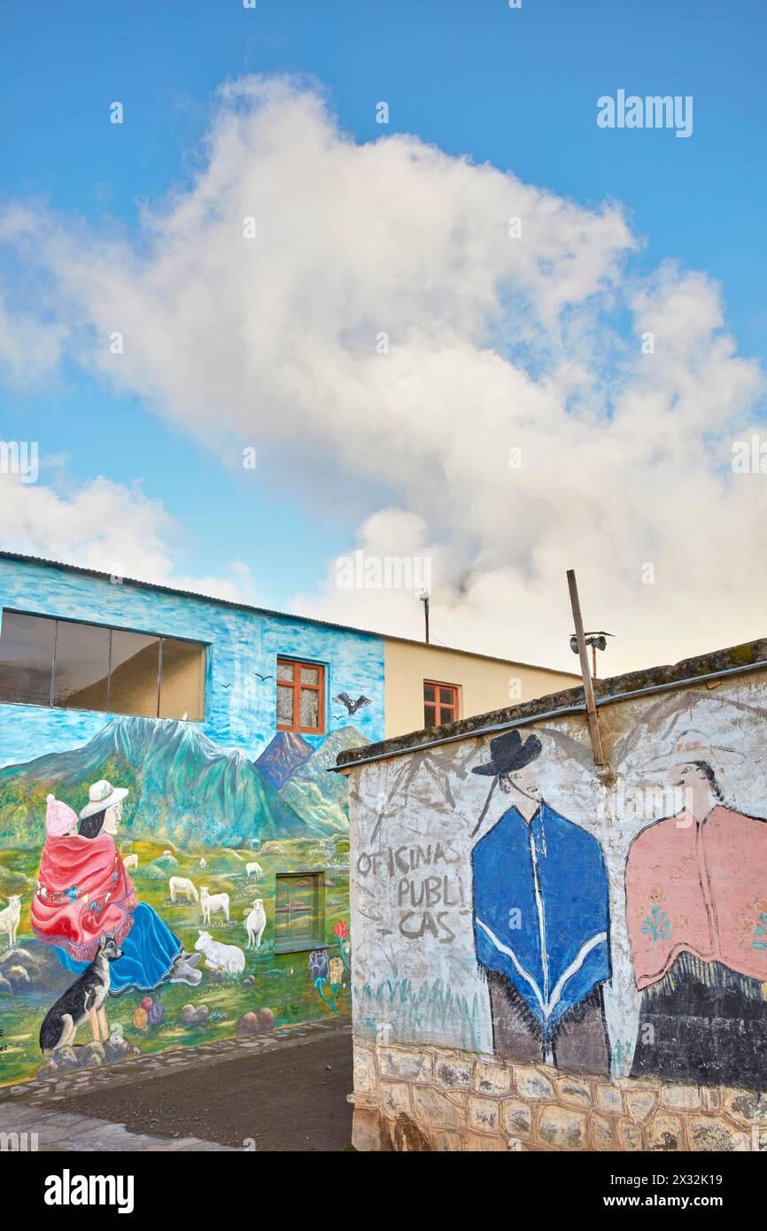 Traditional Andean mural art in the town of Santa Ana, Jujuy, Argentine ...