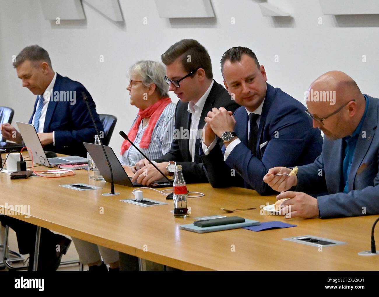 Munich, Germany. 24th Apr, 2024. Daniel Halemba (AfD, M) takes part in ...