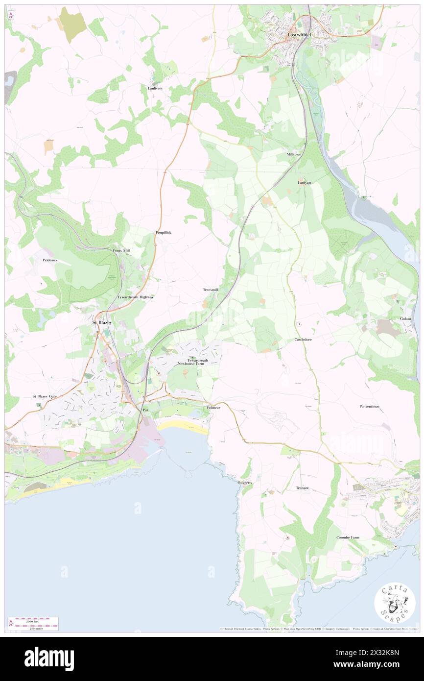 Tywardreath map hi-res stock photography and images - Alamy