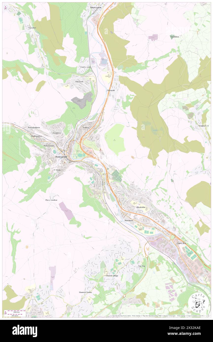 Pontypridd map hi-res stock photography and images - Alamy