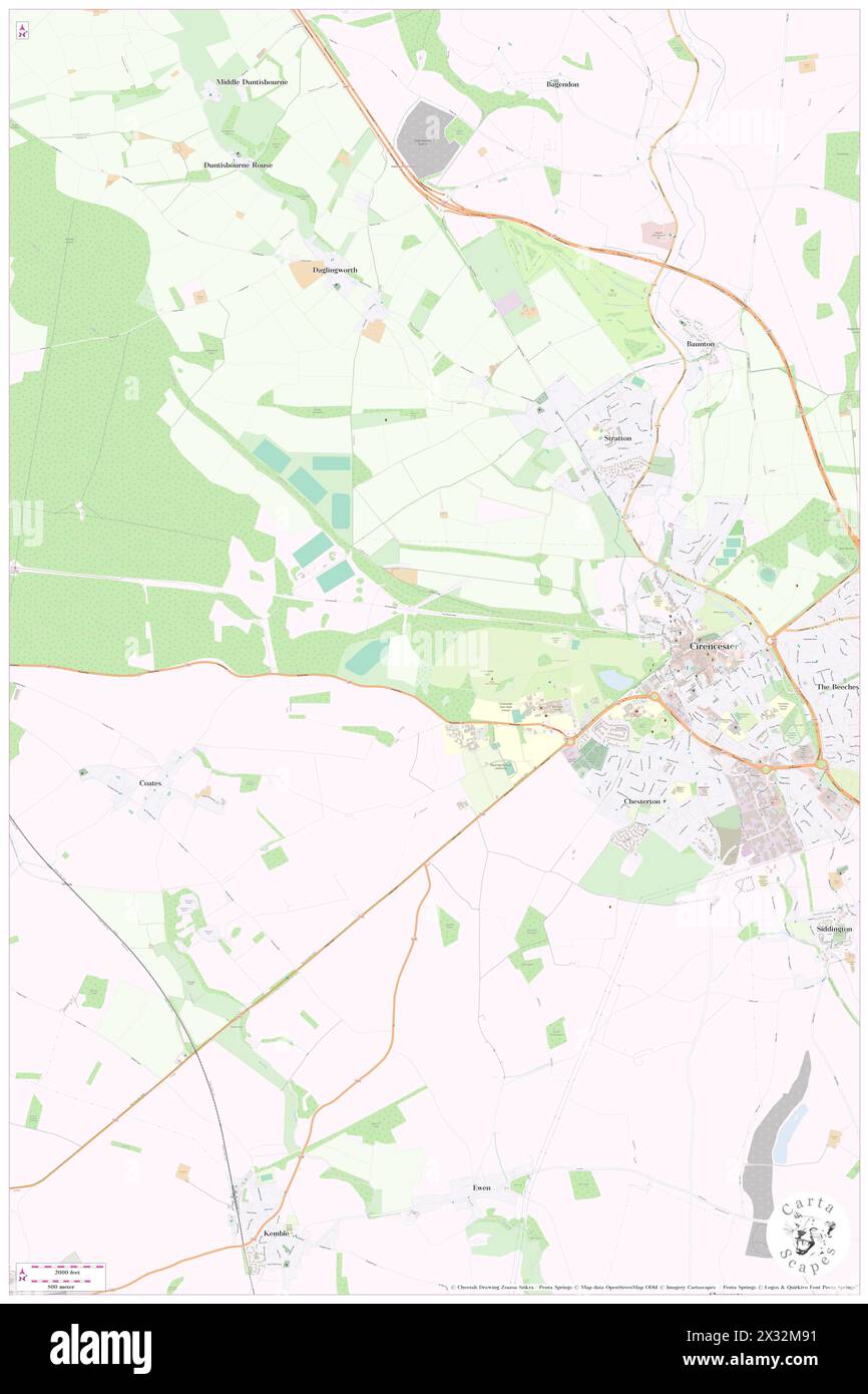 Cirencester map Cut Out Stock Images & Pictures - Alamy