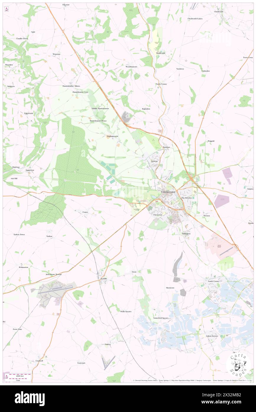 Cirencester map Cut Out Stock Images & Pictures - Alamy