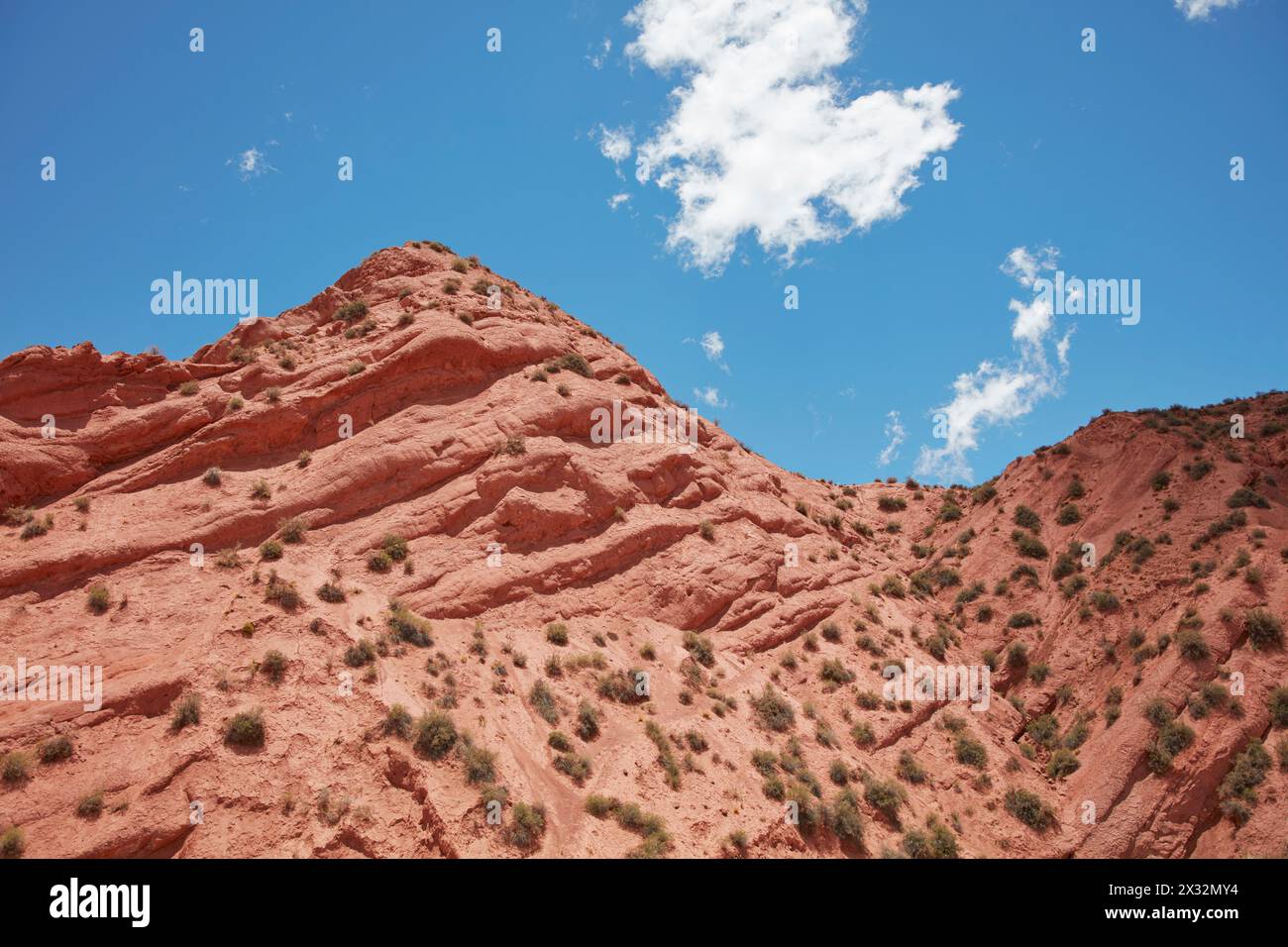 Red colorful landscape in the Humahuaca mountains, Jujuy, Argentine ...