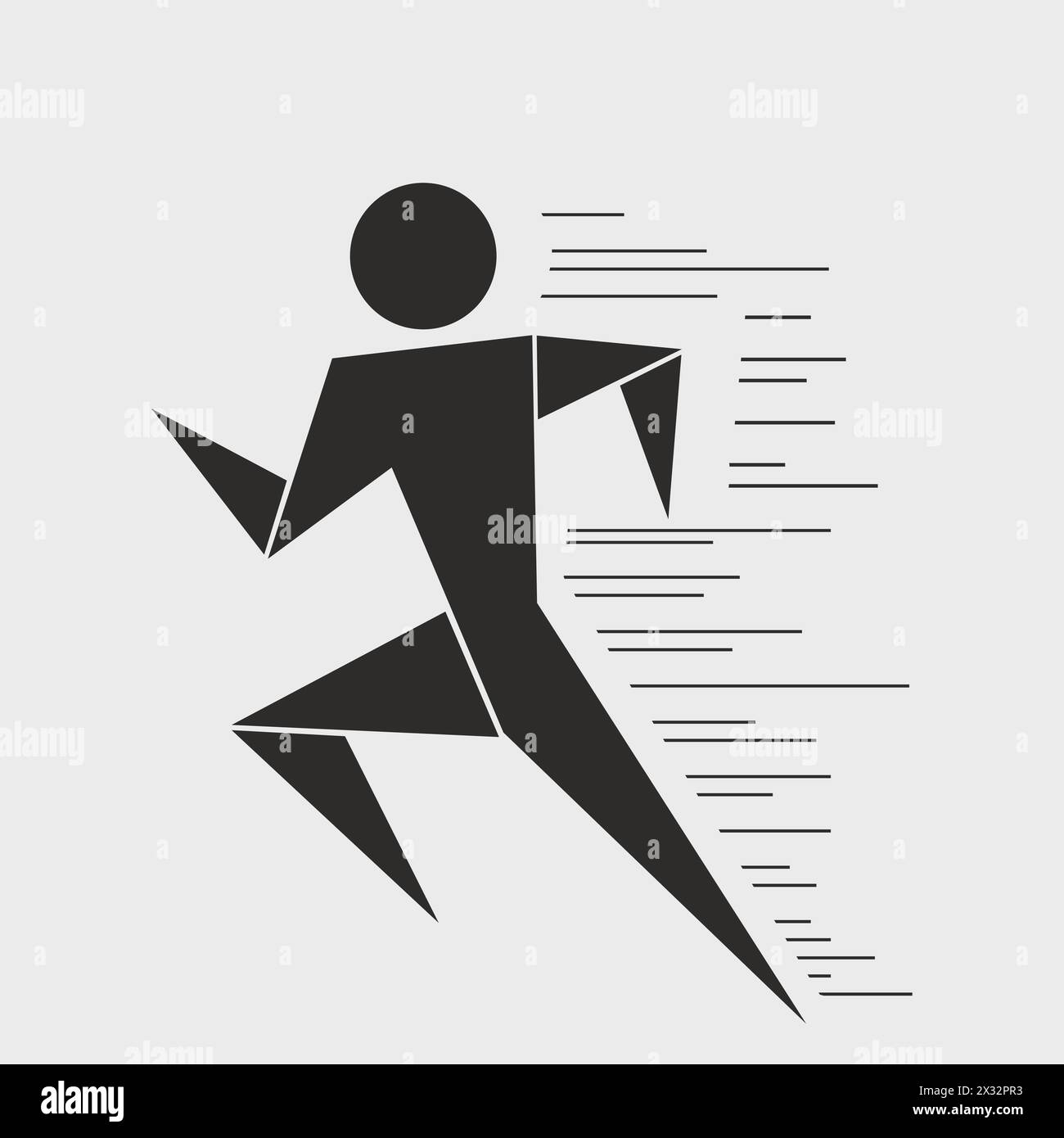 Running man. Vector graphics. Graphic modern illustration. Stylish ...