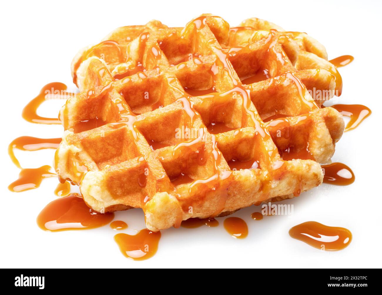 True Belgian waffle with extra deep pockets and caramel topping ...