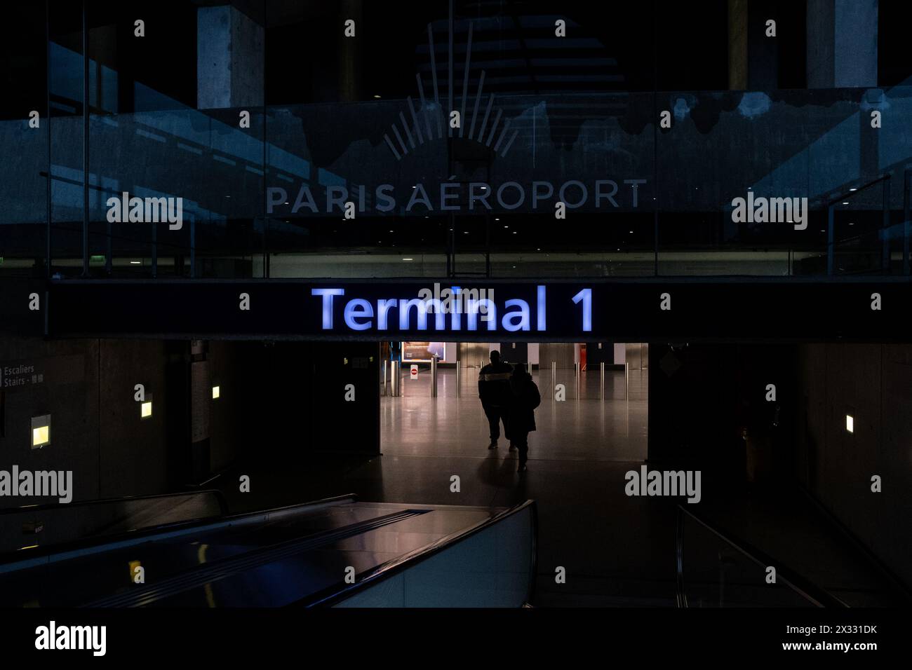 Entrance to Terminal 1, Paris Charles de Gaulle airport at Roissy in ...