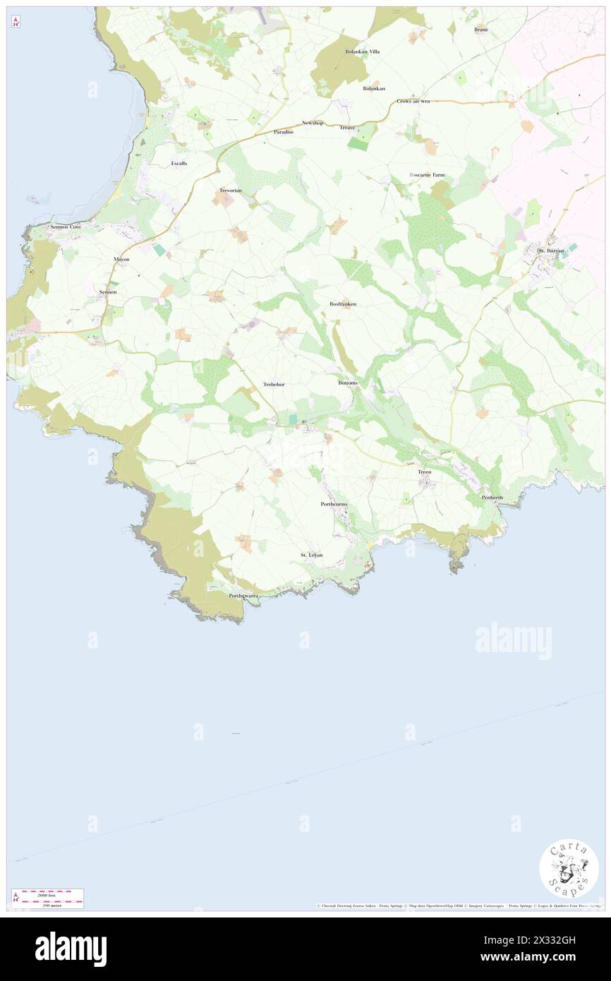 St levan map Cut Out Stock Images & Pictures - Alamy