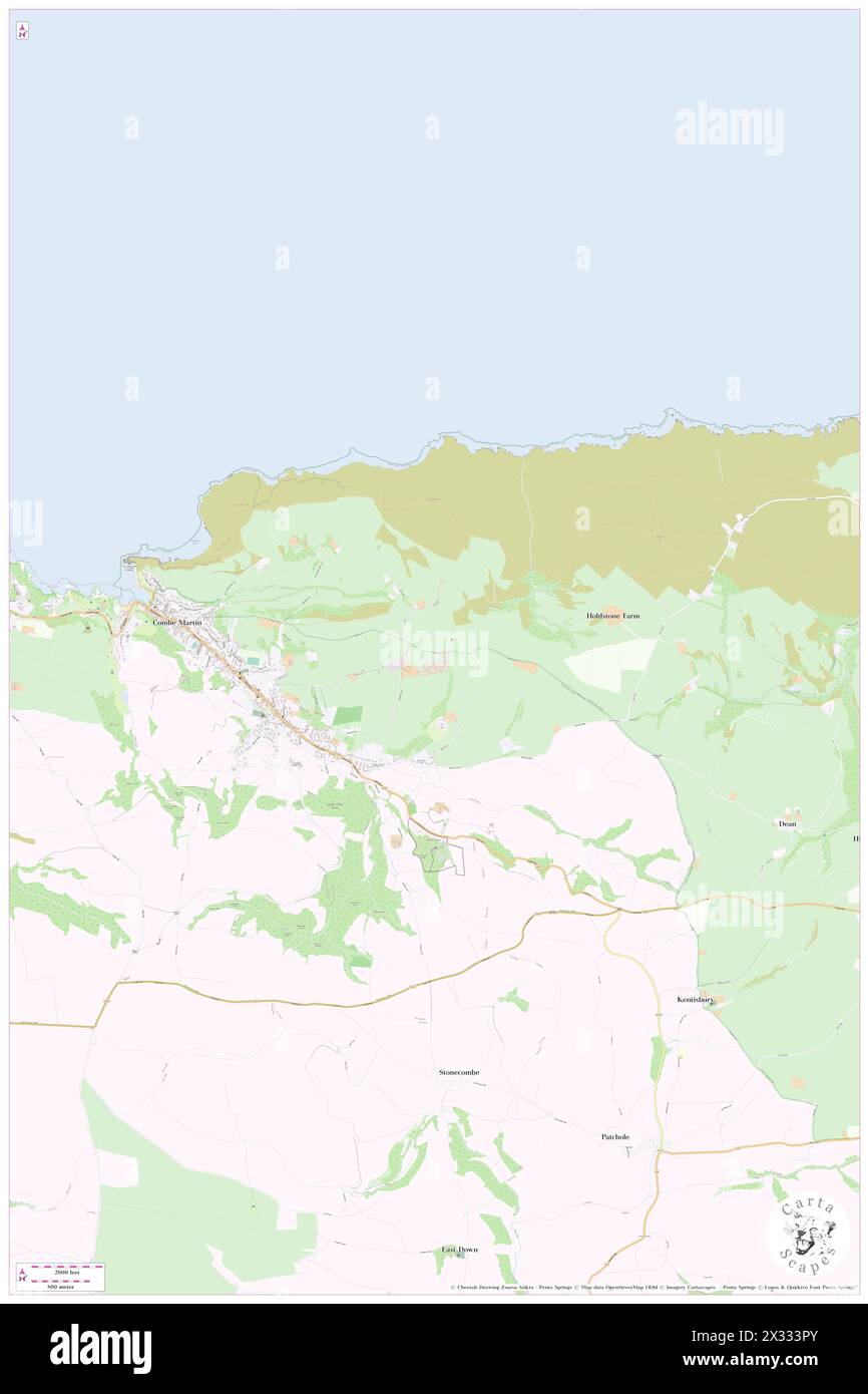 Map of combe martin hi-res stock photography and images - Alamy