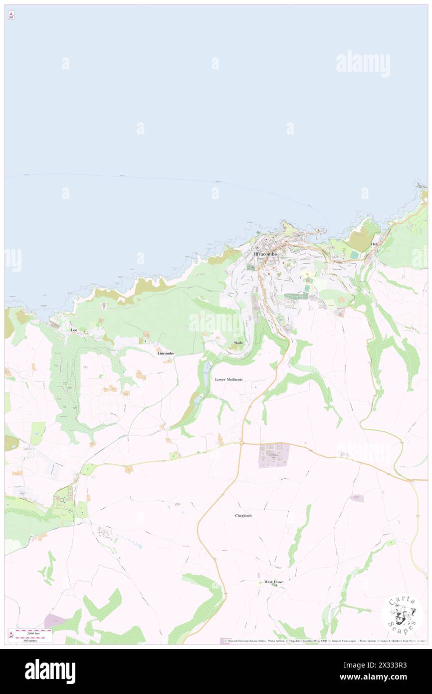 Ilfracombe map Cut Out Stock Images & Pictures - Alamy