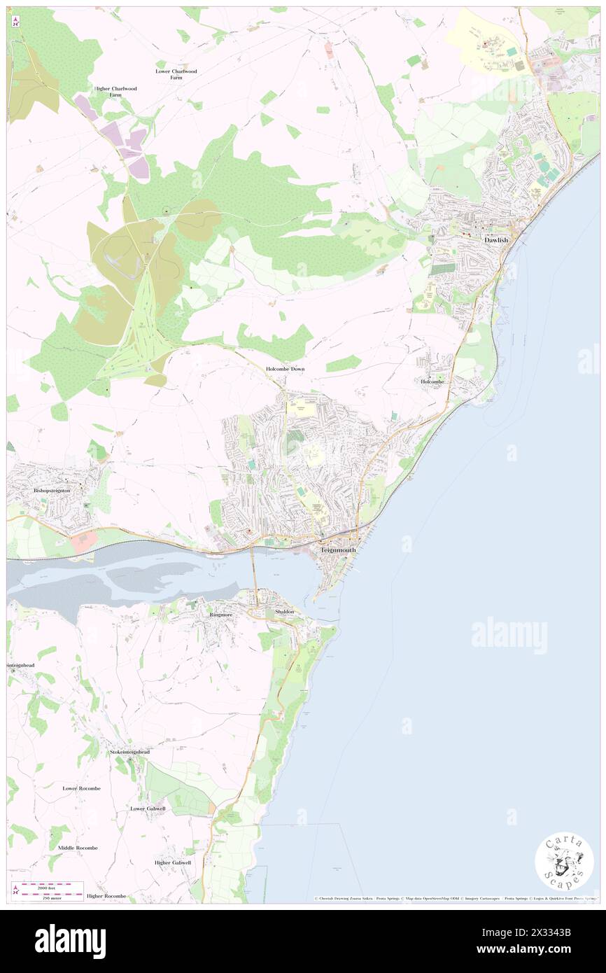Map of teignmouth Cut Out Stock Images & Pictures - Alamy