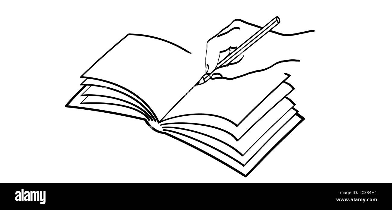 Hand drawing line open Black and White Stock Photos & Images - Alamy