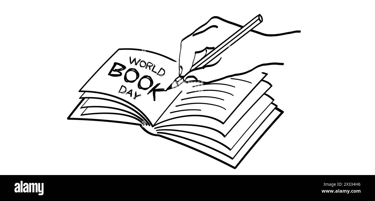 Open Book Pencil Drawing