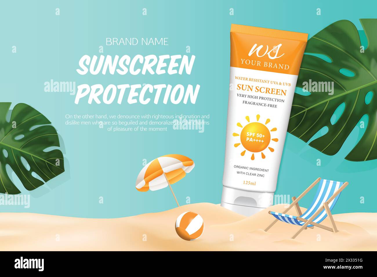 The vector of sunscreen Skin care product ad template Stock Vector ...
