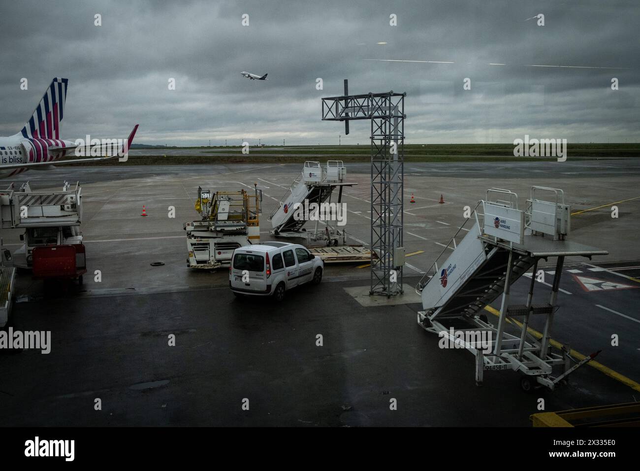 Sky aircraft at the boarding gate of Terminal 1, Paris Charles de ...