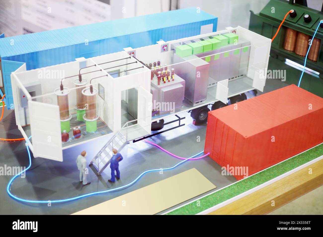 Small model of contemporary electric mobile transformer with little ...