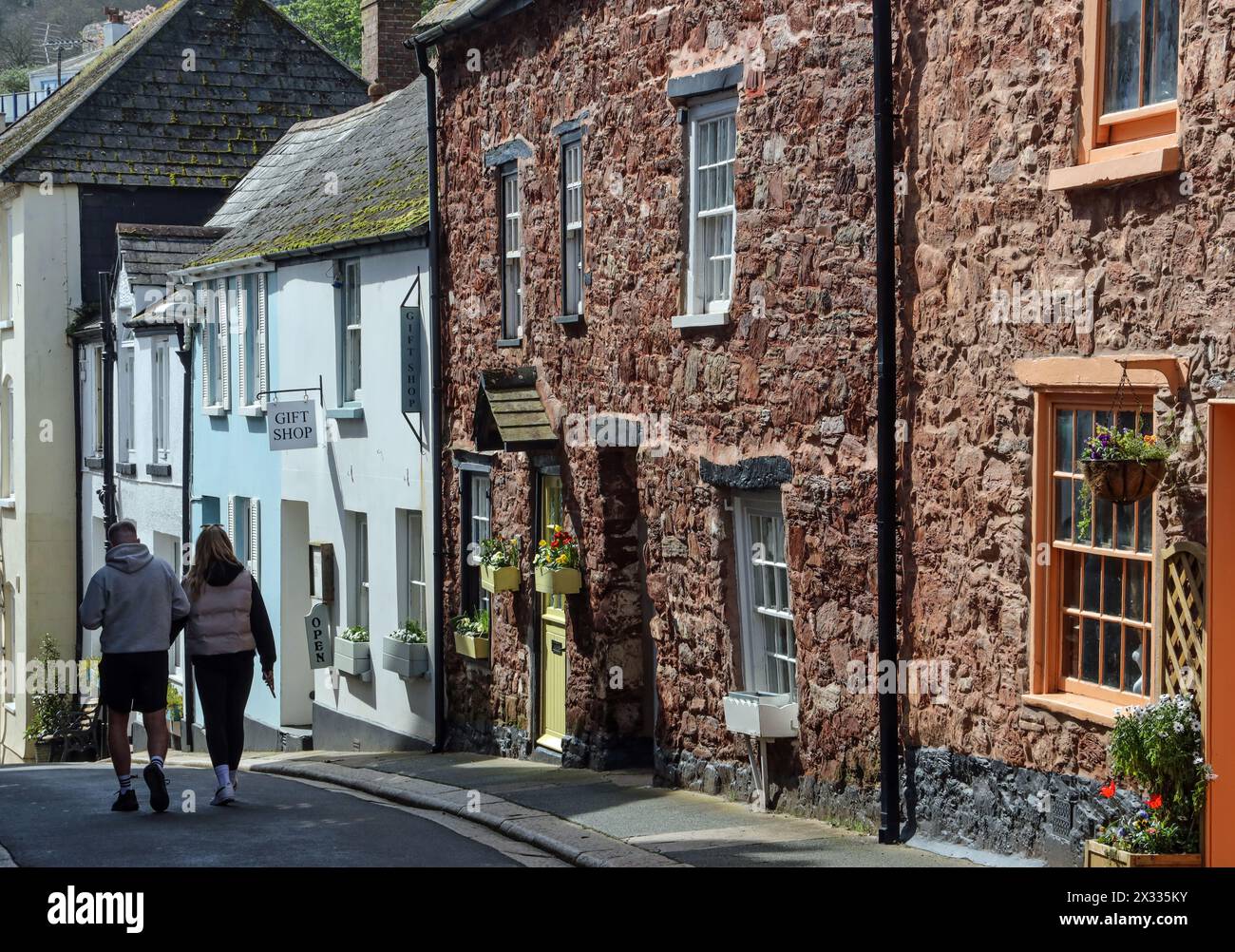 King Street at Kingsand in the Rame Peninsula in south east Cornwall ...