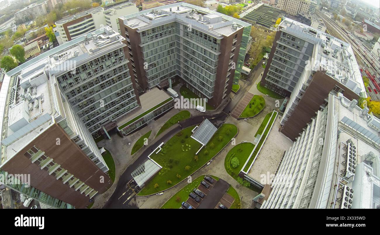 MOSCOW - OCT 10: ( UAV view) Office and hotel complex Vivaldi Plaza ...