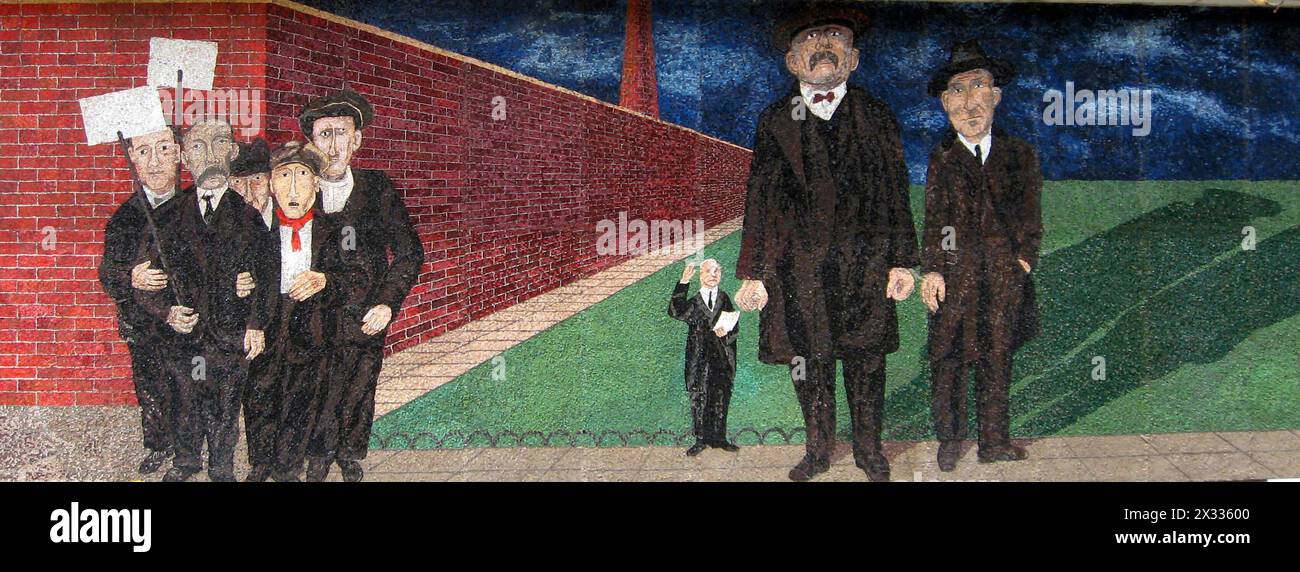 Ben Shahn, "The Passion of Sacco and Vanzetti" (1967; mosaic, detail ...