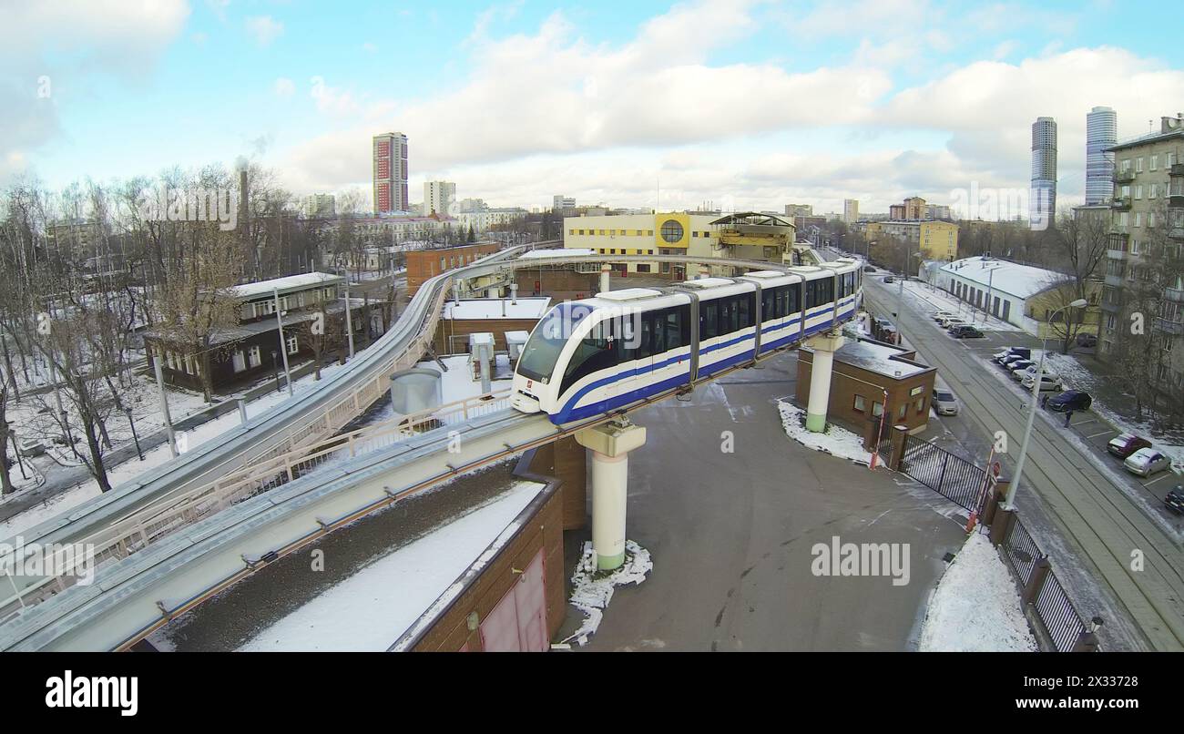 MOSCOW, RUSSIA - NOVEMBER 30, 2013: A train at the last station of the ...