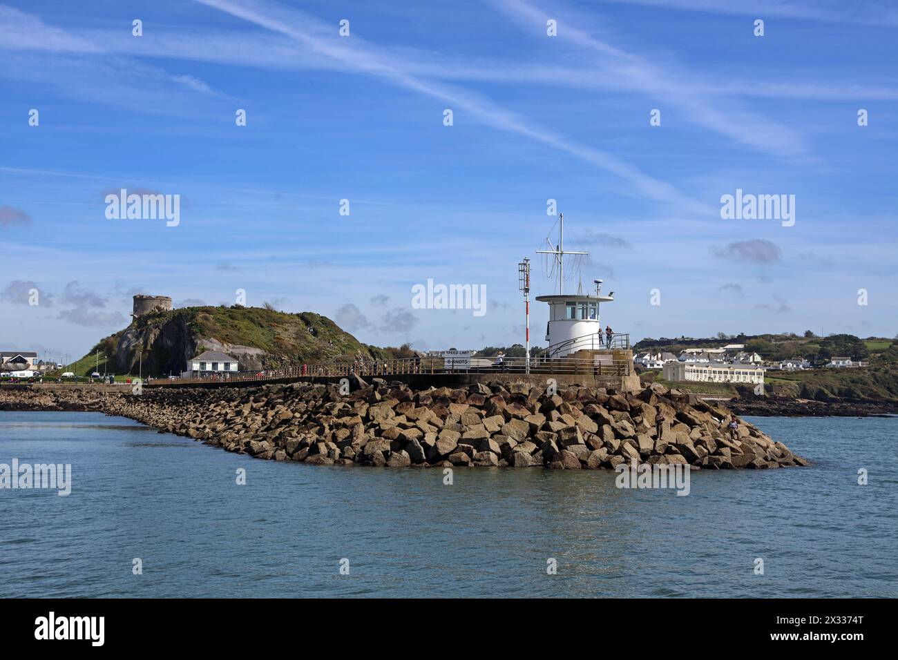 The historical Mount Batten Breakwater, in Plymouth Sound seen from sea ...