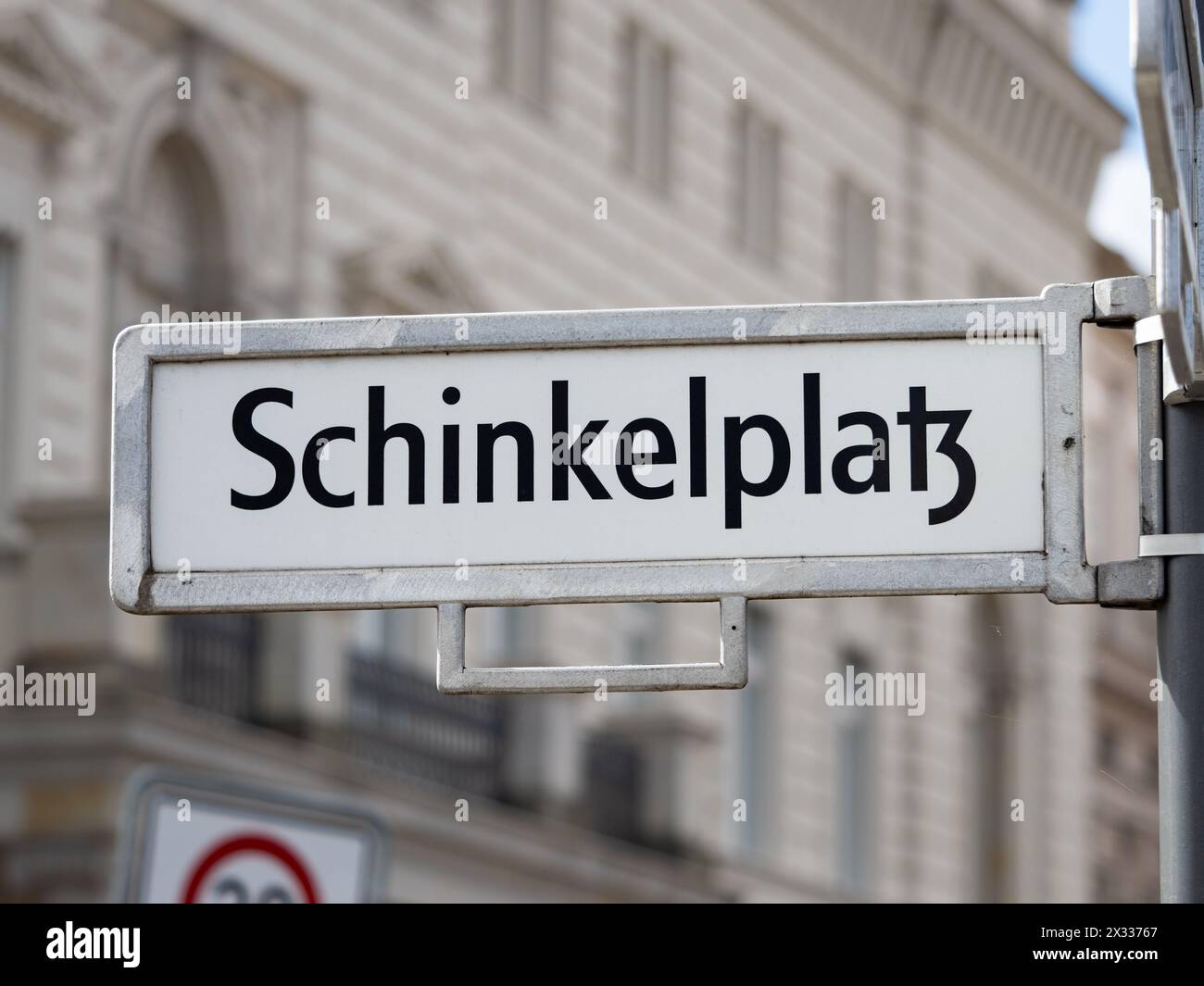 Schinkelplatz square sign in Berlin. Location name guide at a place in ...