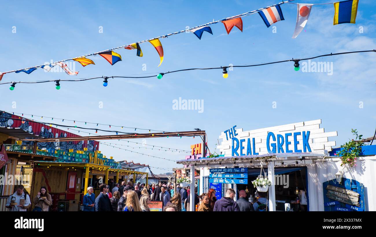 Copenhagen, Denmark - April 6, 2024: Reffen is largest street food ...