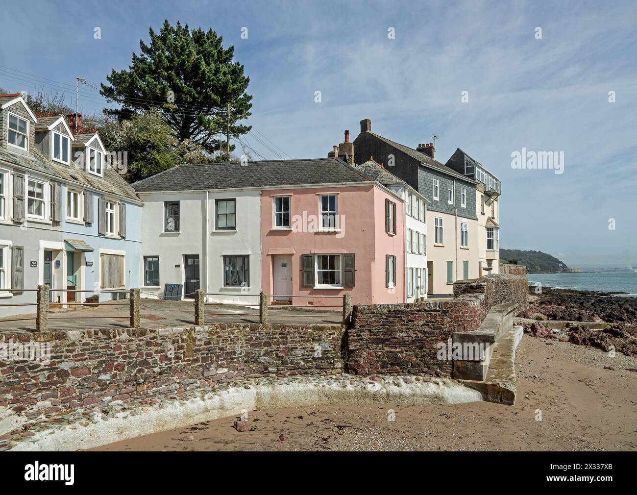 The Cleave at Kingsand on the Rame Peninsula. Some buildings still ...