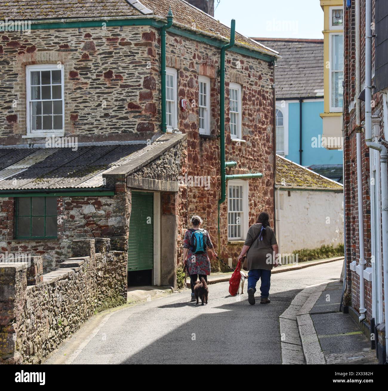 Walking along Garrett Street in Cawsand on the Rame Peninsula in ...