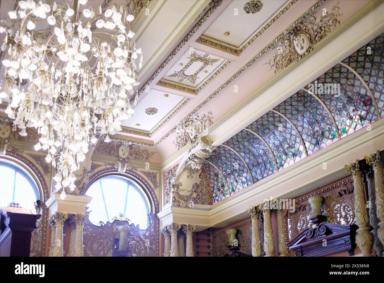 MOSCOW - AUG 12, 2014: Yeliseyev Grocery Store on Tverskaya Street. One ...