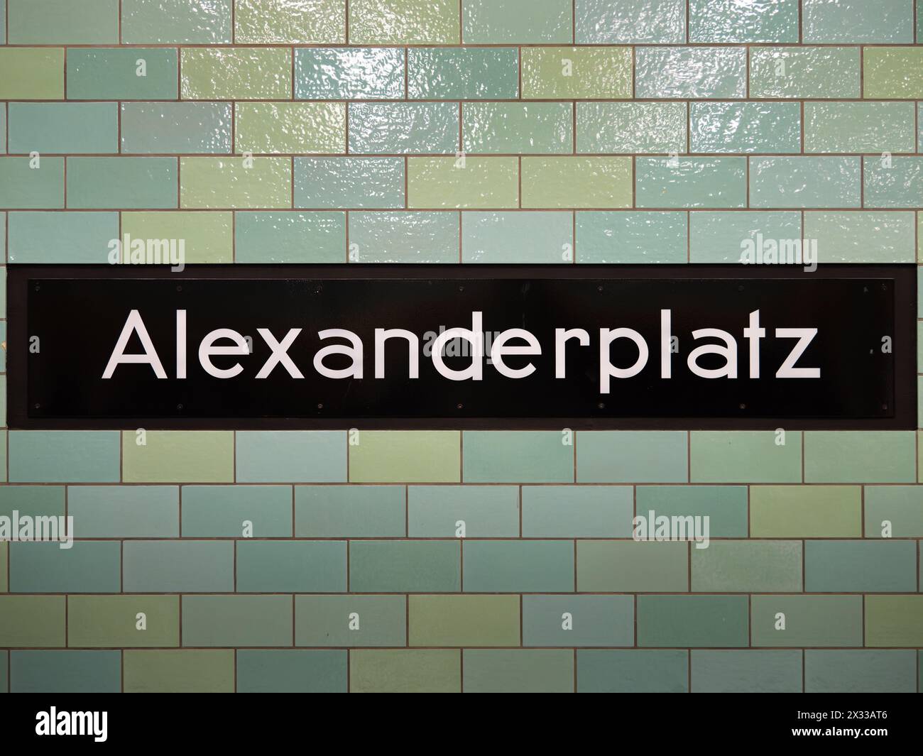 Alexanderplatz station sign in Berlin. The location signage of the ...