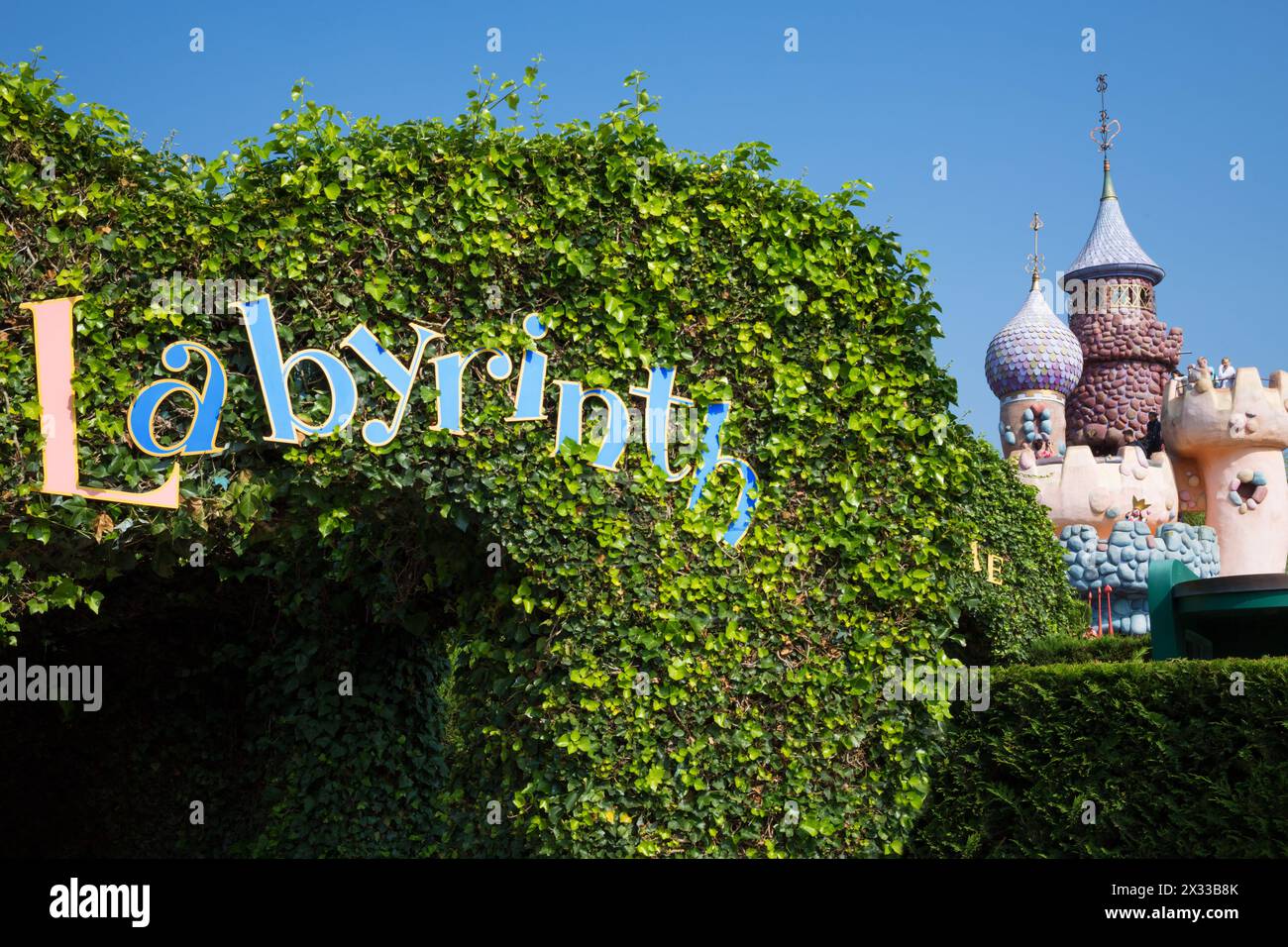 FRANCE, PARIS - 10 SEP, 2014: Tunnel to Labyrinth in Disneyland Stock ...