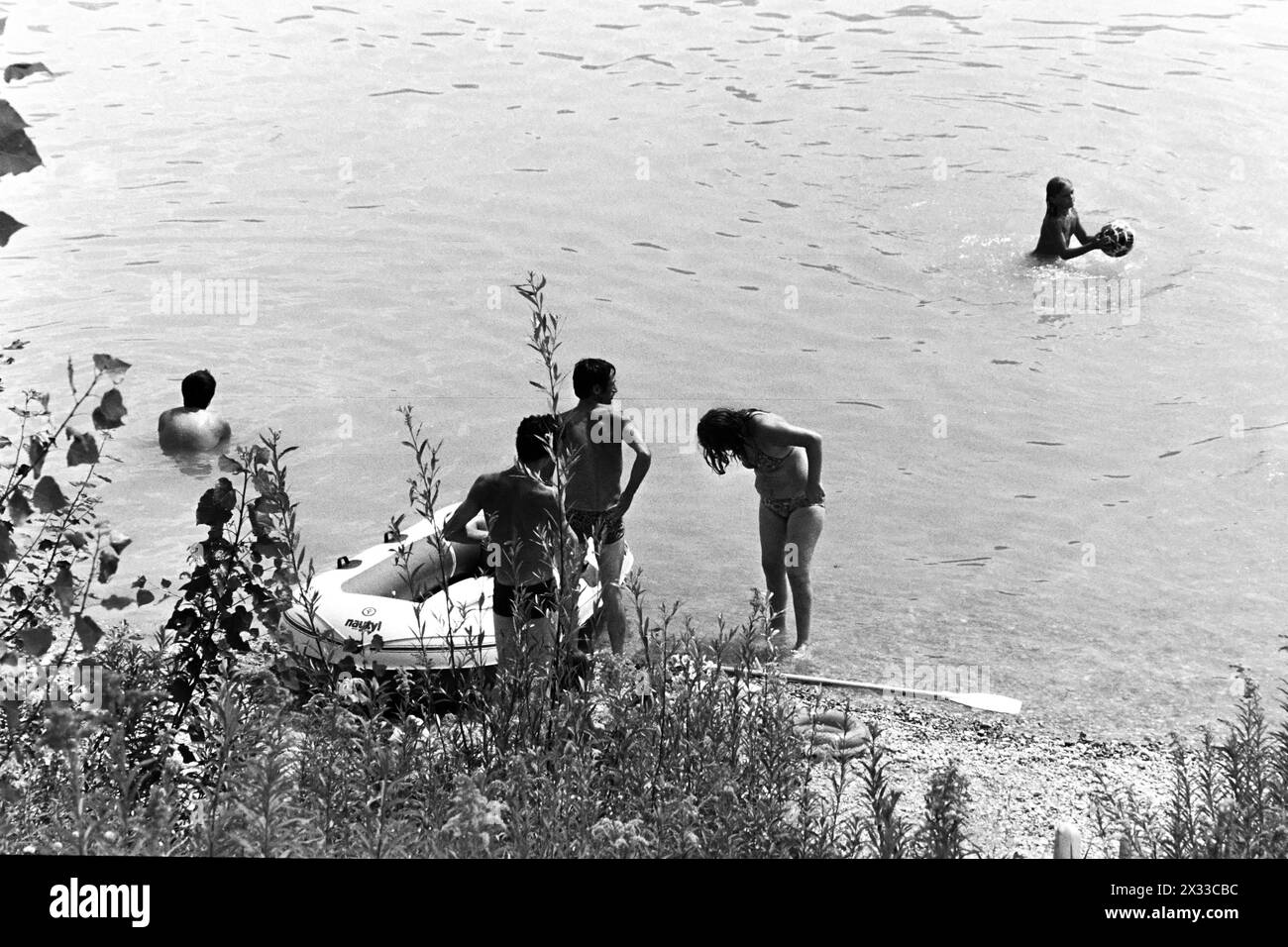 Summer holidays for working-class suburban residents, Miribel Jonage ...
